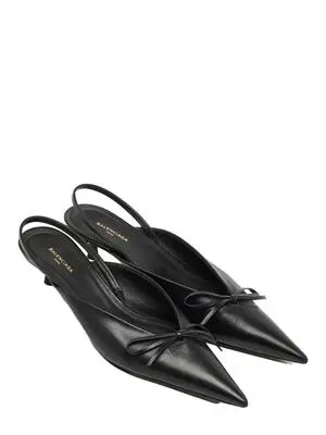 Balenciaga Leather Bow Detail Pumps - Black