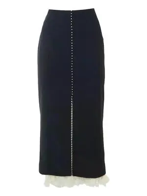 Alexander McQueen Embellished Midi Skirt - Black