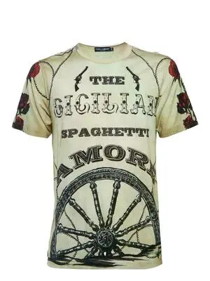 Dolce & Gabbana The Sicilian Printed T-shirt Neutrals