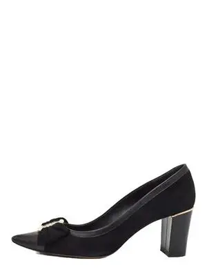 Carolina Herrera Suede Heeled Pumps - Black