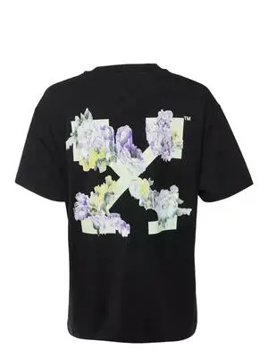 Off-White Floral Print T-shirt - Black