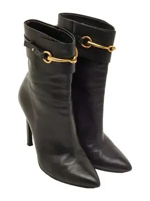 GUCCI Gucci Horsebit Pointed-Toe Stiletto Boots