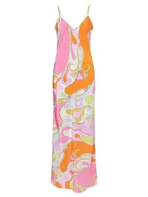 Emilio Pucci Graphic-print Silk Maxi Dress - Multicolor