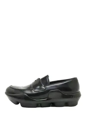 Prada Brushed Leather Loafers - Black