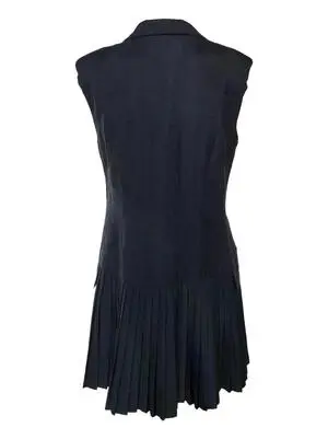 Sandro Pleated Mini Dress - Blue