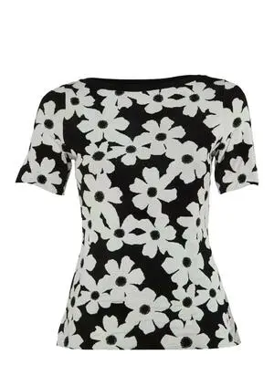 Carolina Herrera Jacquard Floral T-shirt - Black