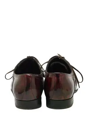 Dolce & Gabbana Burgundy Leather Brogue Oxford Shoes - Red
