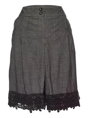 Max Mara Wool & Lace Detail Mini-skirt - Grey