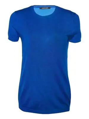 Roberto Cavalli Short-sleeved Fine-knit T-shirt - Blue