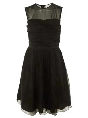 Sandro Mini Ruffled Silk-chiffon Dress - Black