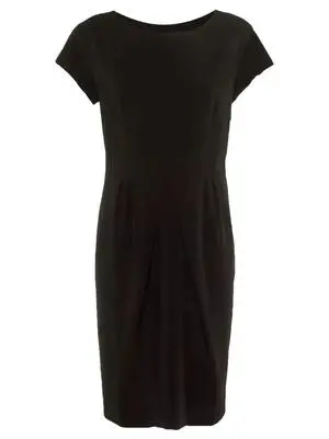 Max Mara Crepe Pleated Dress - Black