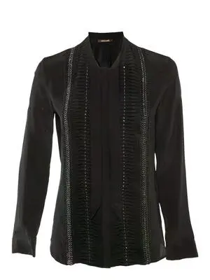 Roberto Cavalli Studded Silk Shirt - Black
