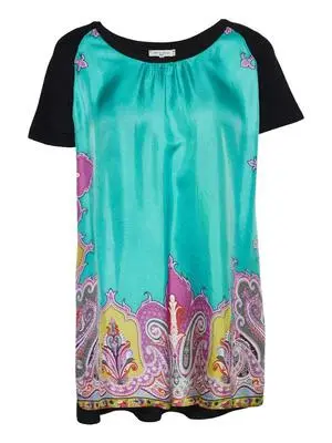 Etro Panelled Printed T-shirt - Black