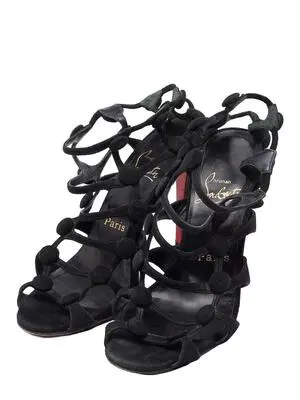 CHRISTIAN LOUBOUTIN Suede Neuron Cage Sandals - Black