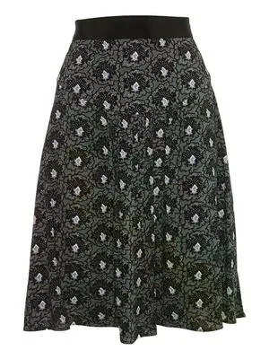 Prada Printed Pleated Midi Skirt - Grey