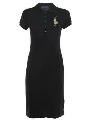 Polo Ralph Lauren Embellished Logo Midi Dress - Black