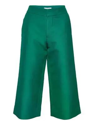 Marni Wide-leg Cotton Trousers - Green