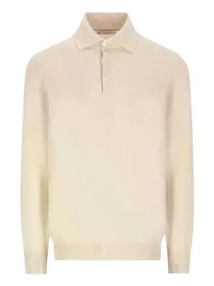 Brunello Cucinelli Cashmere Button-placket Sweater - Neutrals