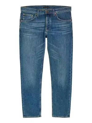 Nudie Jeans Whiskered Faded Effect Jeans - Blue
