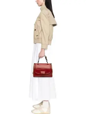 Fendi Silvana Top Handle Bag Satchel - Red