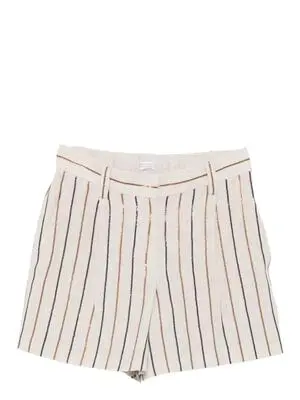 Brunello Cucinelli Striped Belted Shorts - Light Brown