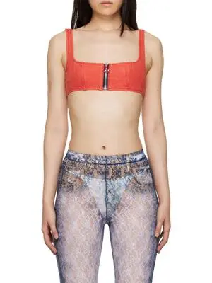 DIESEL® Sleeveless Zippered Denim Vest - Nude