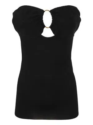 TOM FORD Strapless Cut-out Knit Top With Back Tie Detail - Black