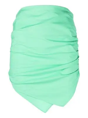 Attico Gathered Detail Mini Skirt - Brown