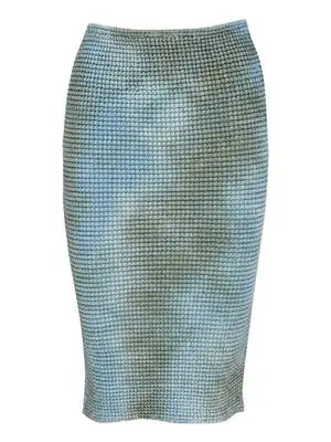 OFF-WHITE Off-White Tie-Dye Smocked Midi Skirt