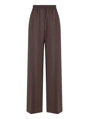 Brunello Cucinelli Elasticated Wide-leg Pants - Brown