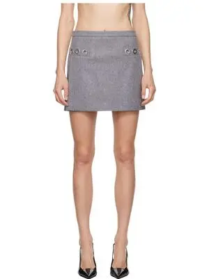 MSGM Eyelet Detail Mini Skirt - Grey