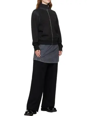 We11Done Zippered Long Sleeve Casual Jacket - Black