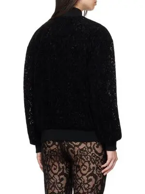 Moschino Lace Bomber Jacket - Black