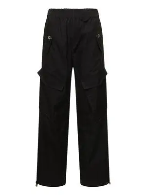 DION LEE Straight-leg Cargo Trousers With Logo Tooling - Black