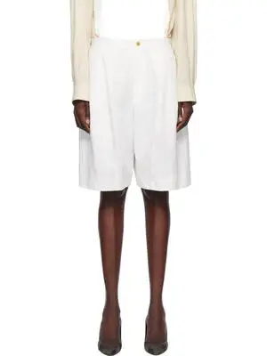 Comme Des Garçons Belt Loop Shorts - White