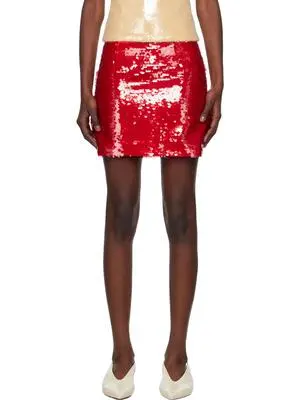 16Arlington Sequined Mini Skirt - Red