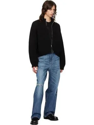 Our Legacy Long Sleeve Sweater With Paisley Pattern - Black