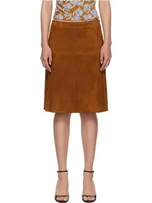 Versace Zipper Skirt - Brown