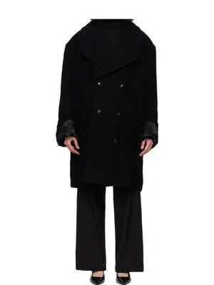 MAISON MARGIELA Double-breasted Oversized Coat - Black