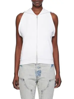 We11Done Sleeveless Hooded Vest - White