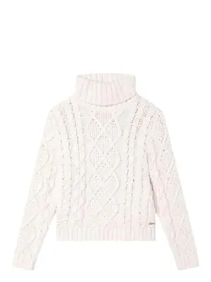 Chloé Twisted Knit Turtleneck Sweater - White