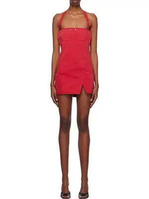 DION LEE Open-back Apron Minidress - Red