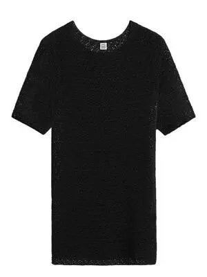 TOTEME Crochet Knit Top - Black