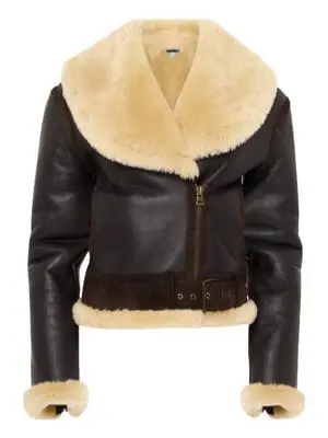 J.W.ANDERSON Shearling-collar Leather Jacket