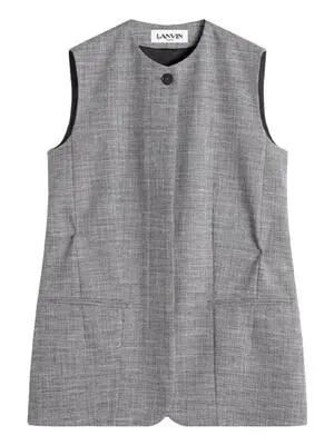 LANVIN Tweed Vest - Blended Gray