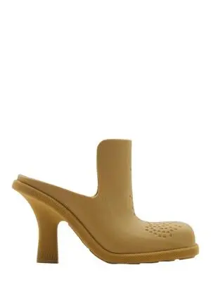 Burberry Highland Mules With Equestrian Knight Detail - Brown