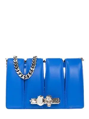 Alexander McQueen Four-ring Embellished Shoulder Bag - Blue