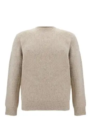 SUNFLOWER Ribbed Crew Neck Long-sleeved Sweater - Nude