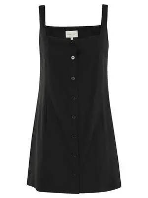 LOULOU STUDIO Sleeveless Button-detailed Mini Dress - Black