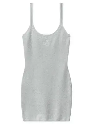Alexander Wang Logo-embossed Fine-knit Mini Dress - Gray